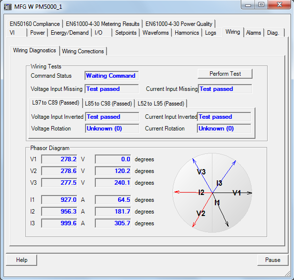 How PowerMonitor 5000 reads phase angle