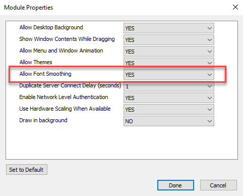ThinManager: Text is Blurry or Fuzzy in RDP Session Running on Thin Client